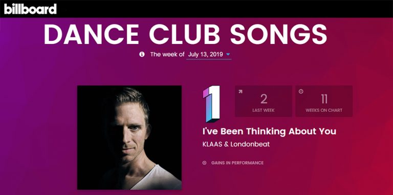 Klaas & Londonbeat Top the Billboard Club Dance Charts on July 6th, 2019